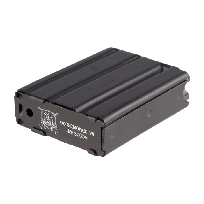 MAGAZINES D&H INDUSTRIES, INC. .458 SOCOM MAGAZINE 4-RD ALUMINUM BLACK ...