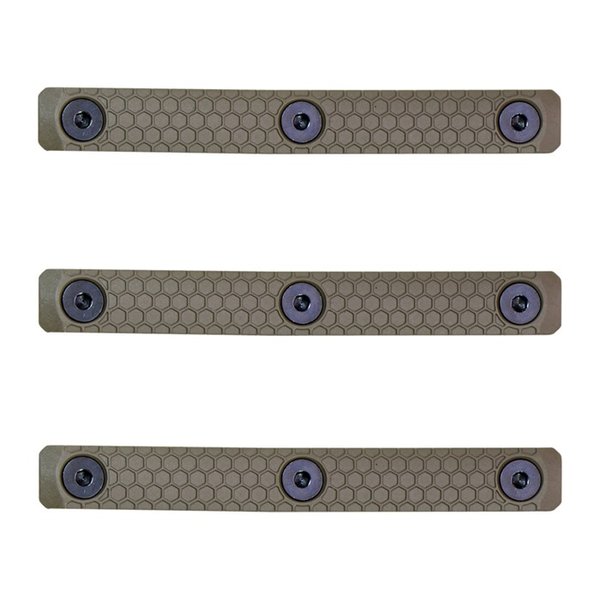 SLATE BLACK INDUSTRIES SLATE GRIP M-LOK PANELS 3-SLOT FDE 3-PACK ...