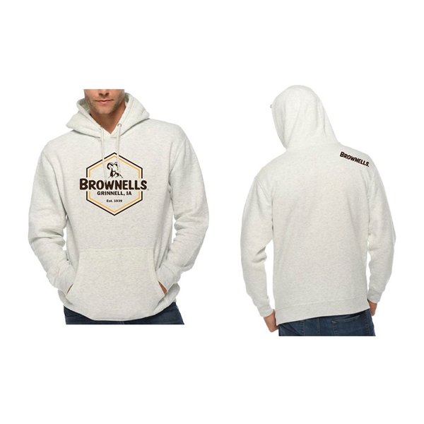 BROWNELLS MENS OATMEAL HOODIE W/ HEX LOGO XS - Brownells Italia